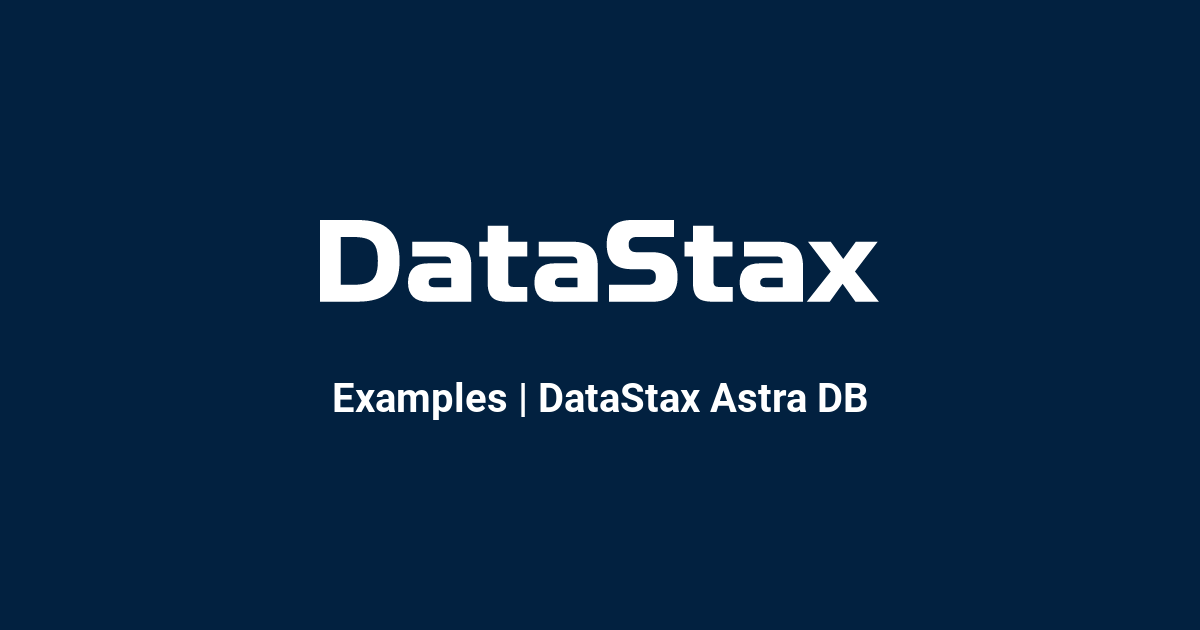 Examples Datastax Astra Db 2282
